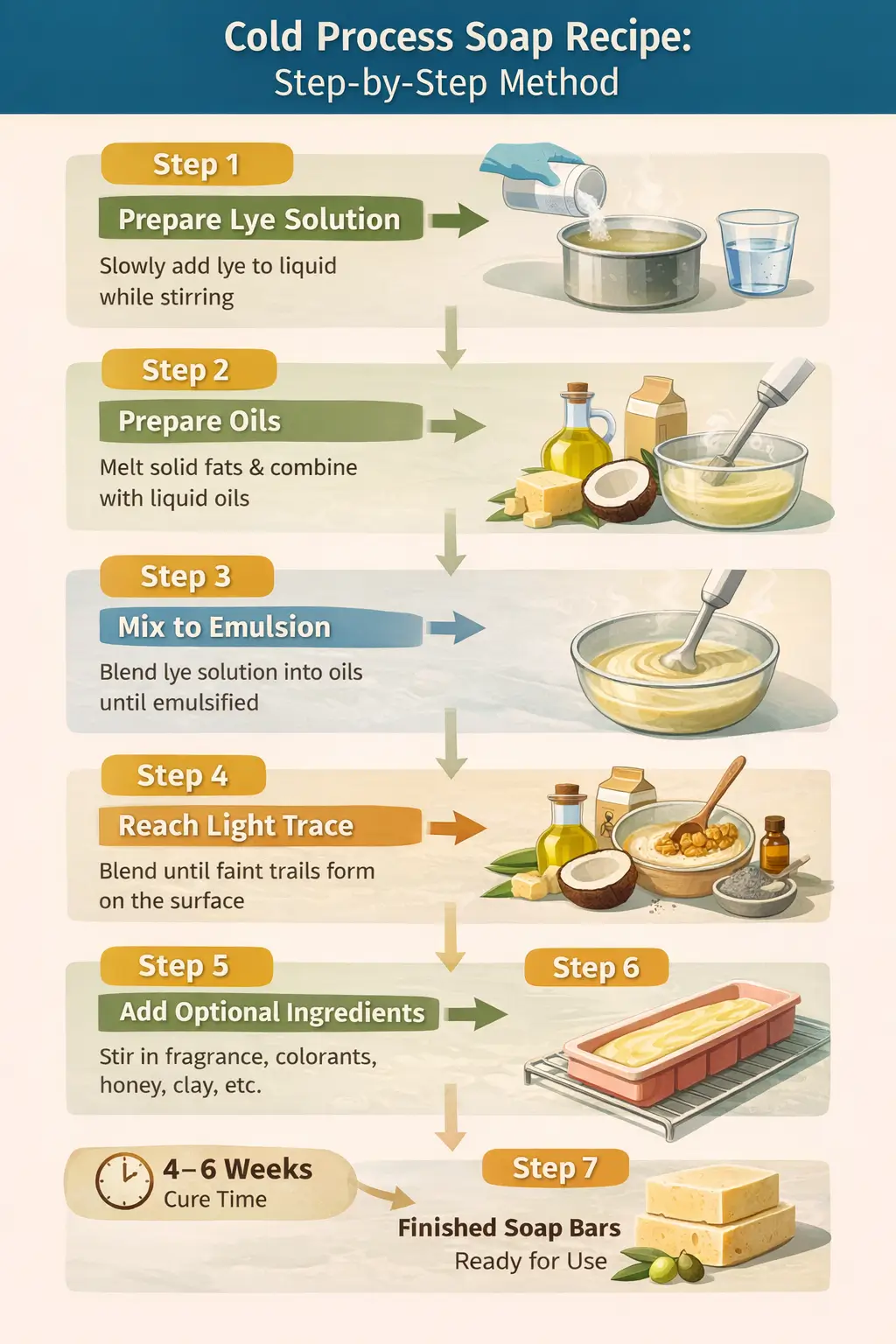 Cold Process Soap Recipe: Formulation Method, Oil Ratios and Cure Dynamics
