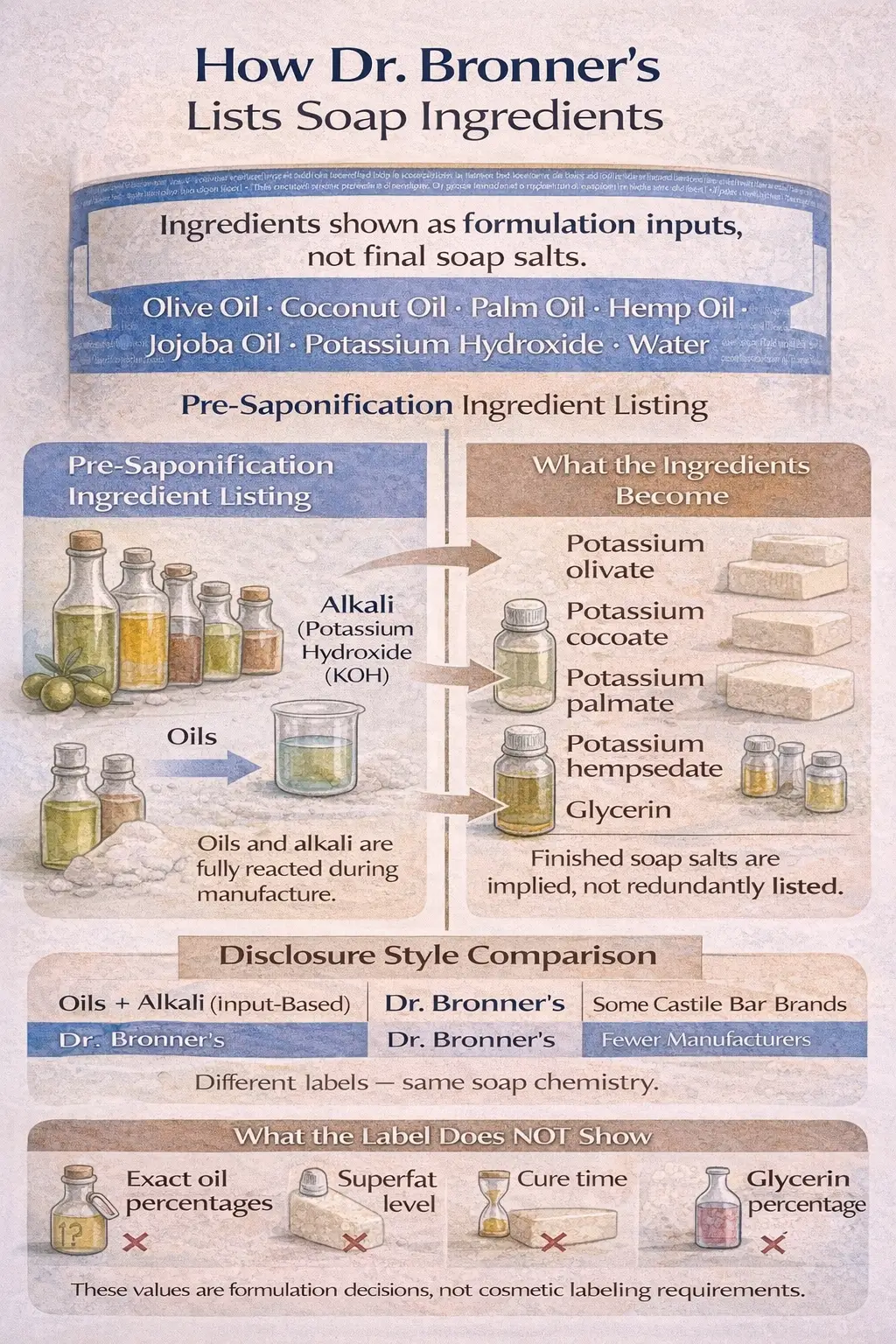 Castile Soap Ingredients Explained: Dr. Bronner’s, Liquid Formulas ...